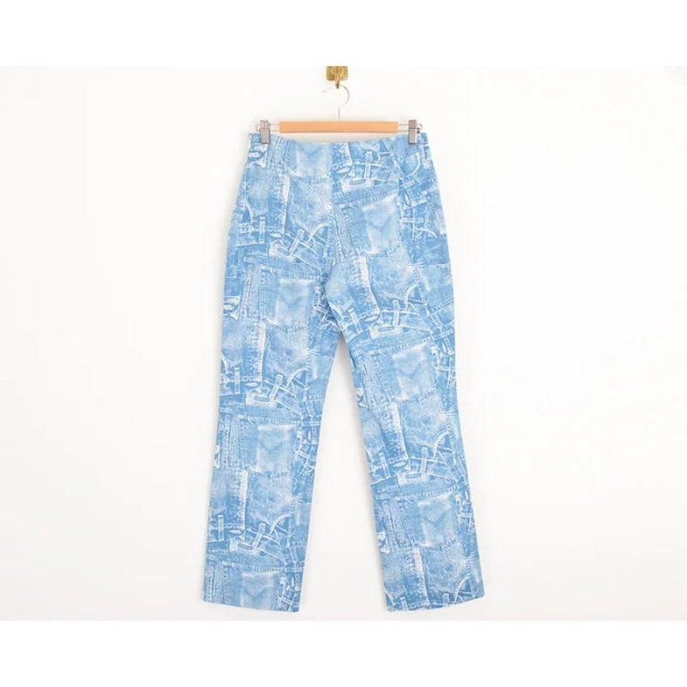 Versace Y2K Denim Print Two Piece Suit For Sale at 1stDibs