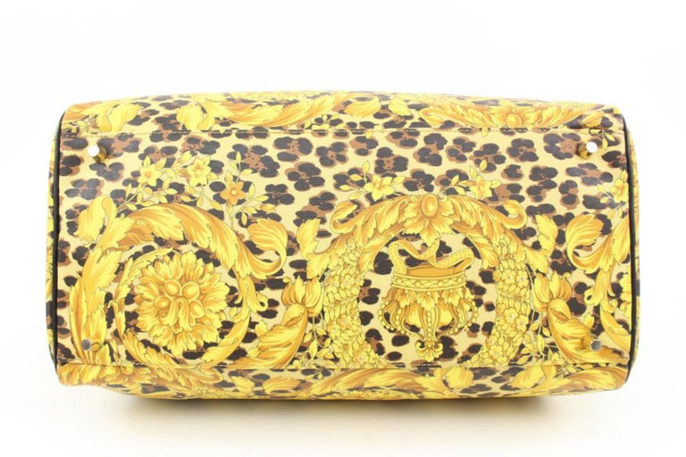 Versace Yellow Baroque Boston Bag s29ve24 For Sale at 1stDibs