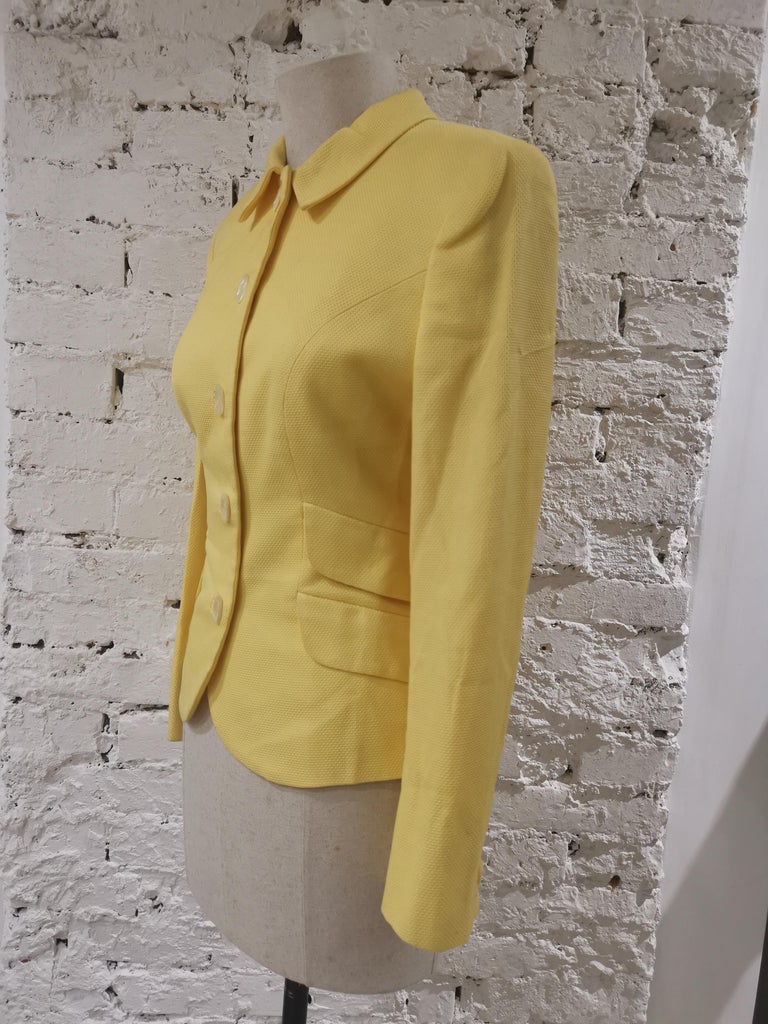 Versace yellow cotton jacket For Sale at 1stDibs