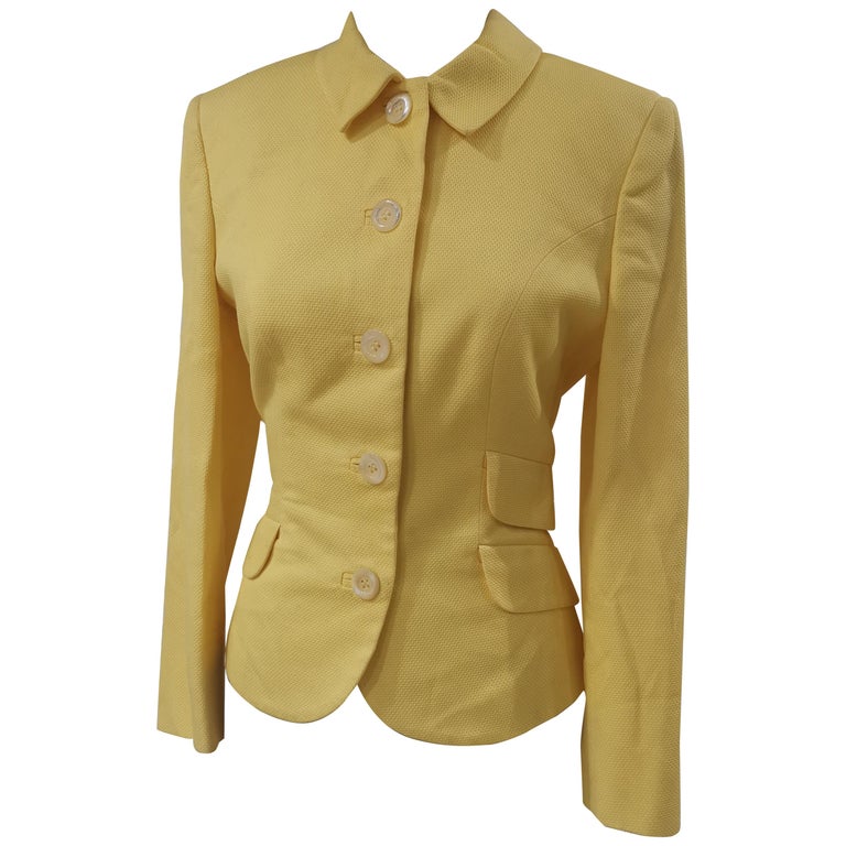 Versace yellow cotton jacket For Sale at 1stDibs