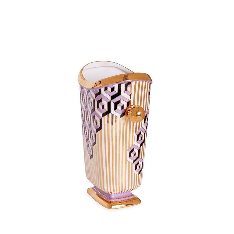 Versailles Porcelain Hex Vase For Sale at 1stDibs