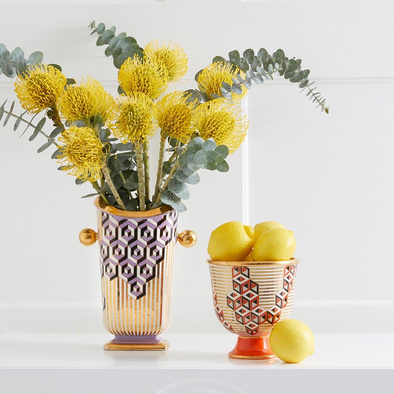 Versailles Porcelain Hex Vase at 1stDibs