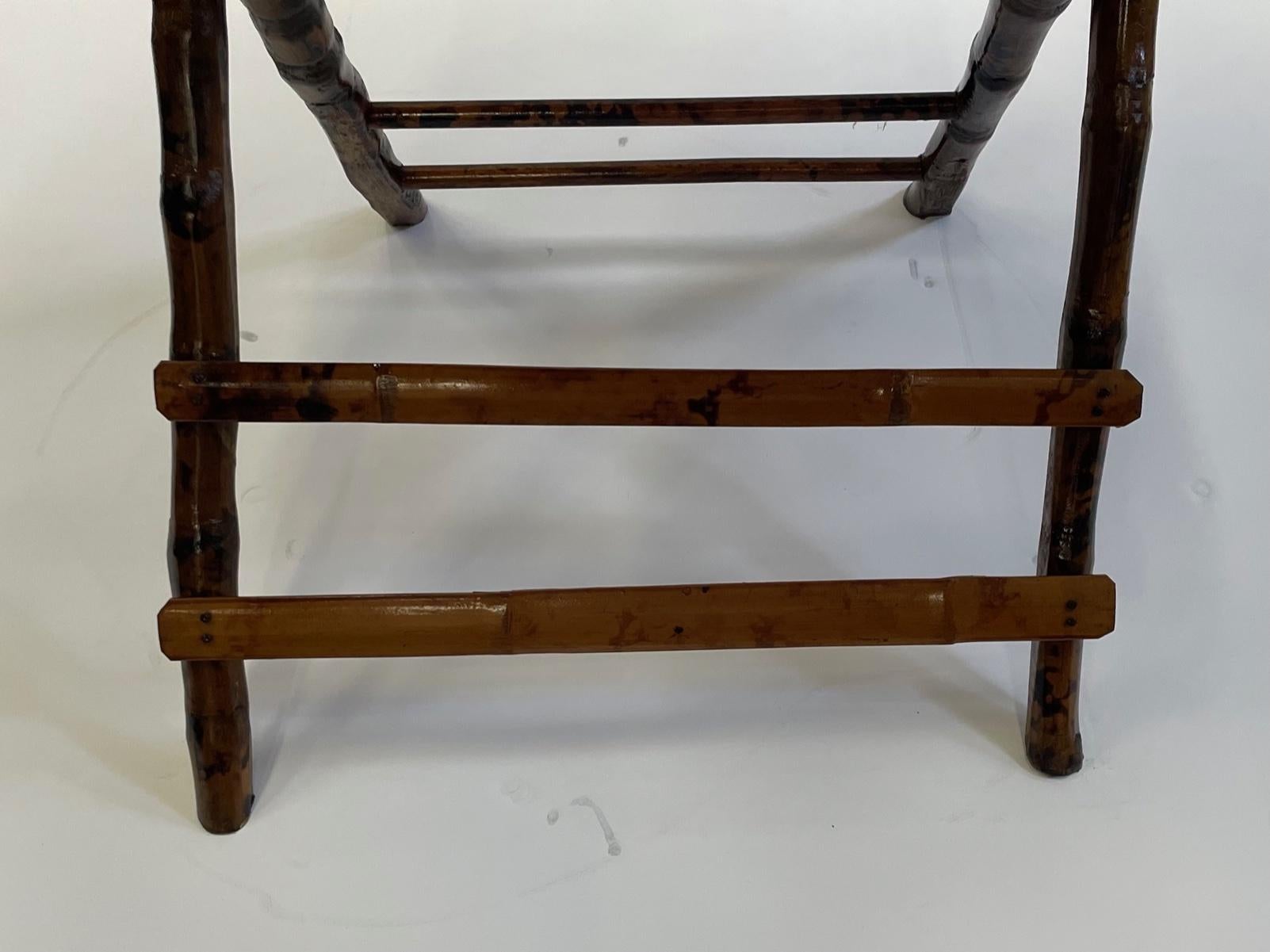 Versatile Faux Tortoise Bamboo Round Folding Side Table For Sale at ...