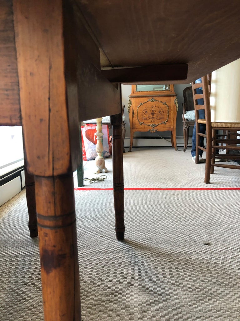 Versatile Primitive Antique Drop-Leaf Pembroke Table at 1stDibs