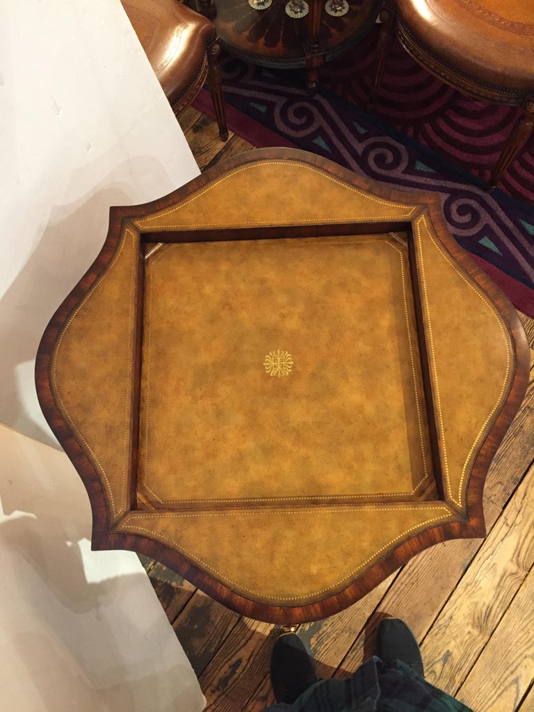 Versatile Two Sided Mahogany and Leather Game Table by Maitland Smith ...