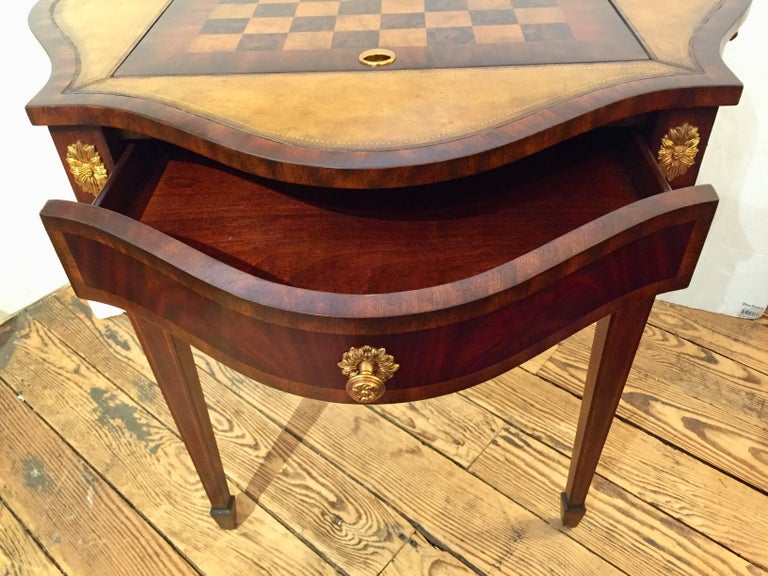 Versatile Two Sided Mahogany and Leather Game Table by Maitland Smith ...
