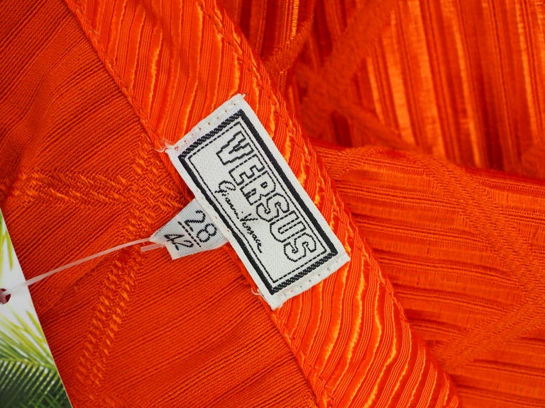 Versus by Gianni Versace orange dress For Sale at 1stDibs