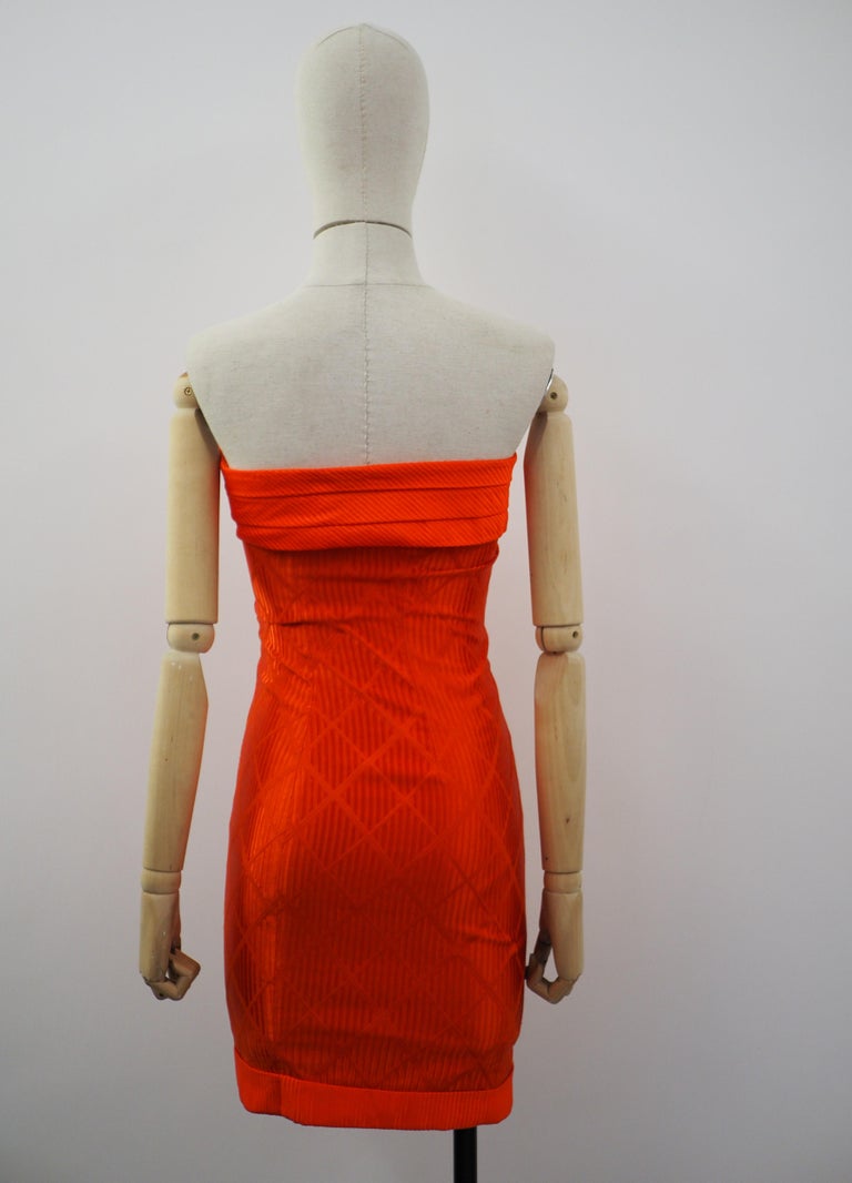 Versus by Gianni Versace orange dress For Sale at 1stDibs