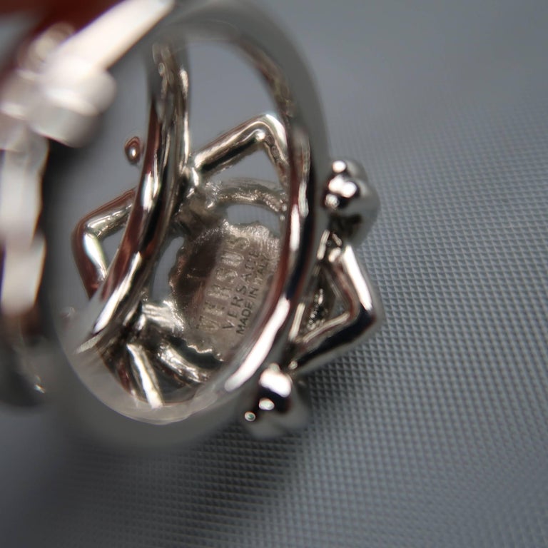 VERSUS by GIANNI VERSACE Size 8 Silver Tone Lion Head Ring at 1stDibs ...