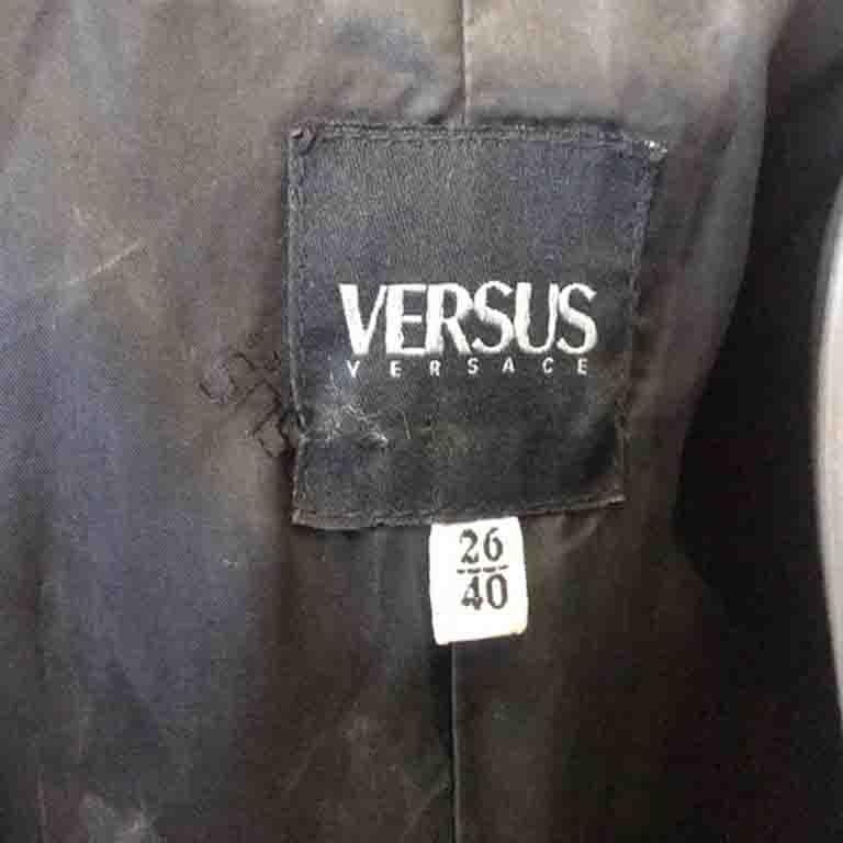 Versus by Versace Black Leather Jacket Blazer For Sale at 1stDibs