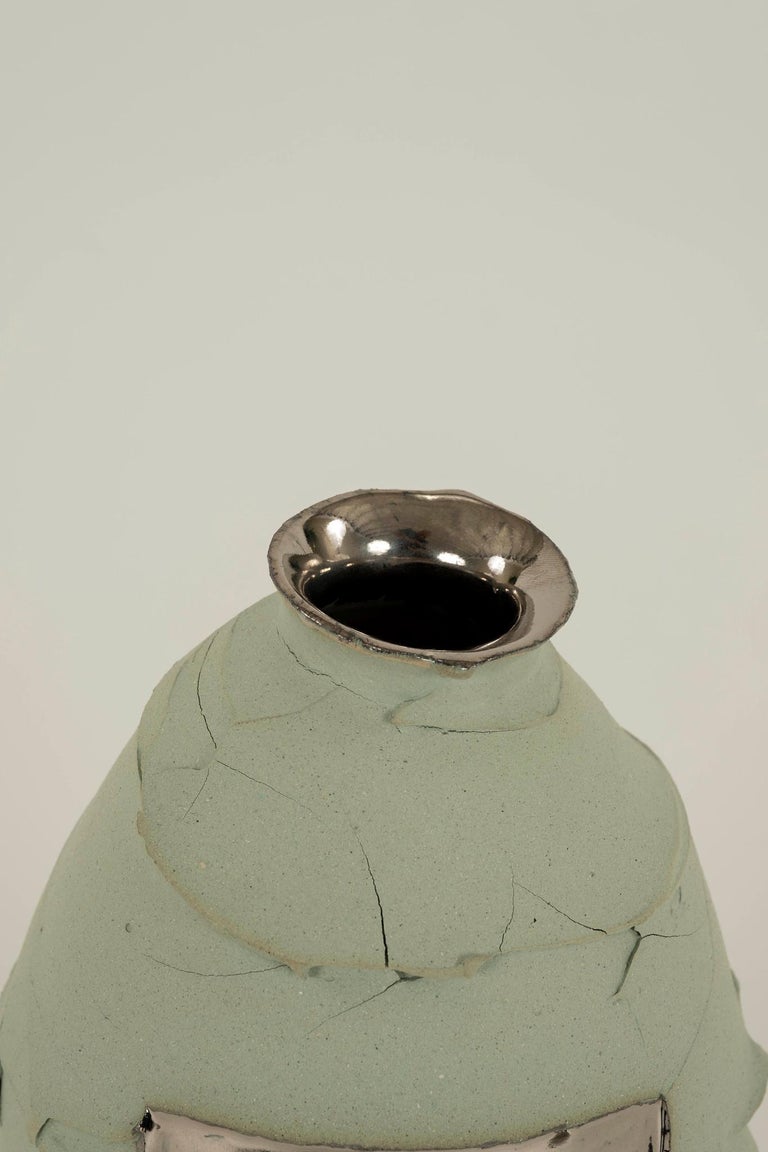 Vert 24k Silver Gilt Mirror Porcelain Vase Chase Gamblin For Sale at ...