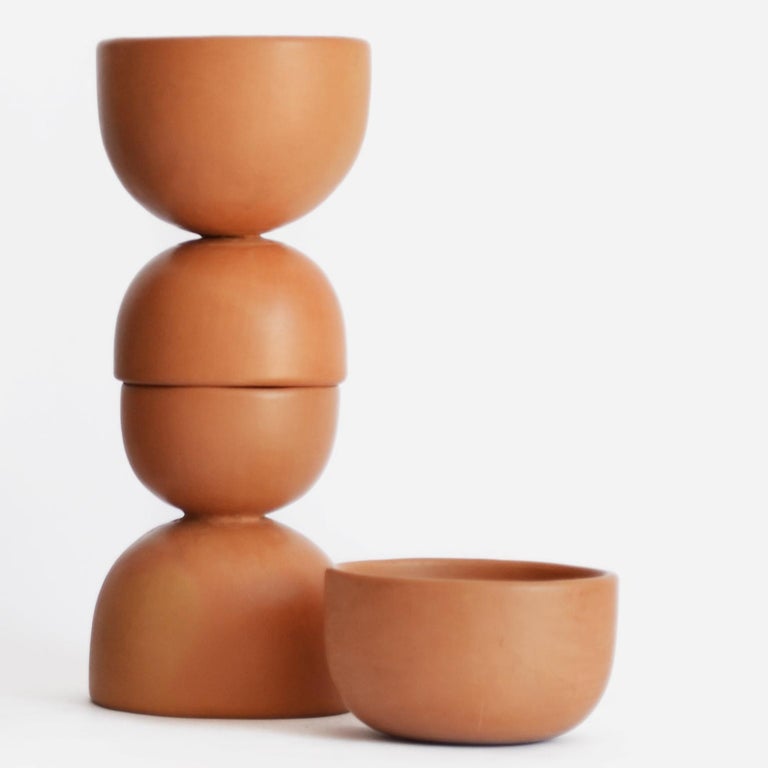 Vertical Sculpture Castaña Teracotta Burnished Clay Fired with Wood ...