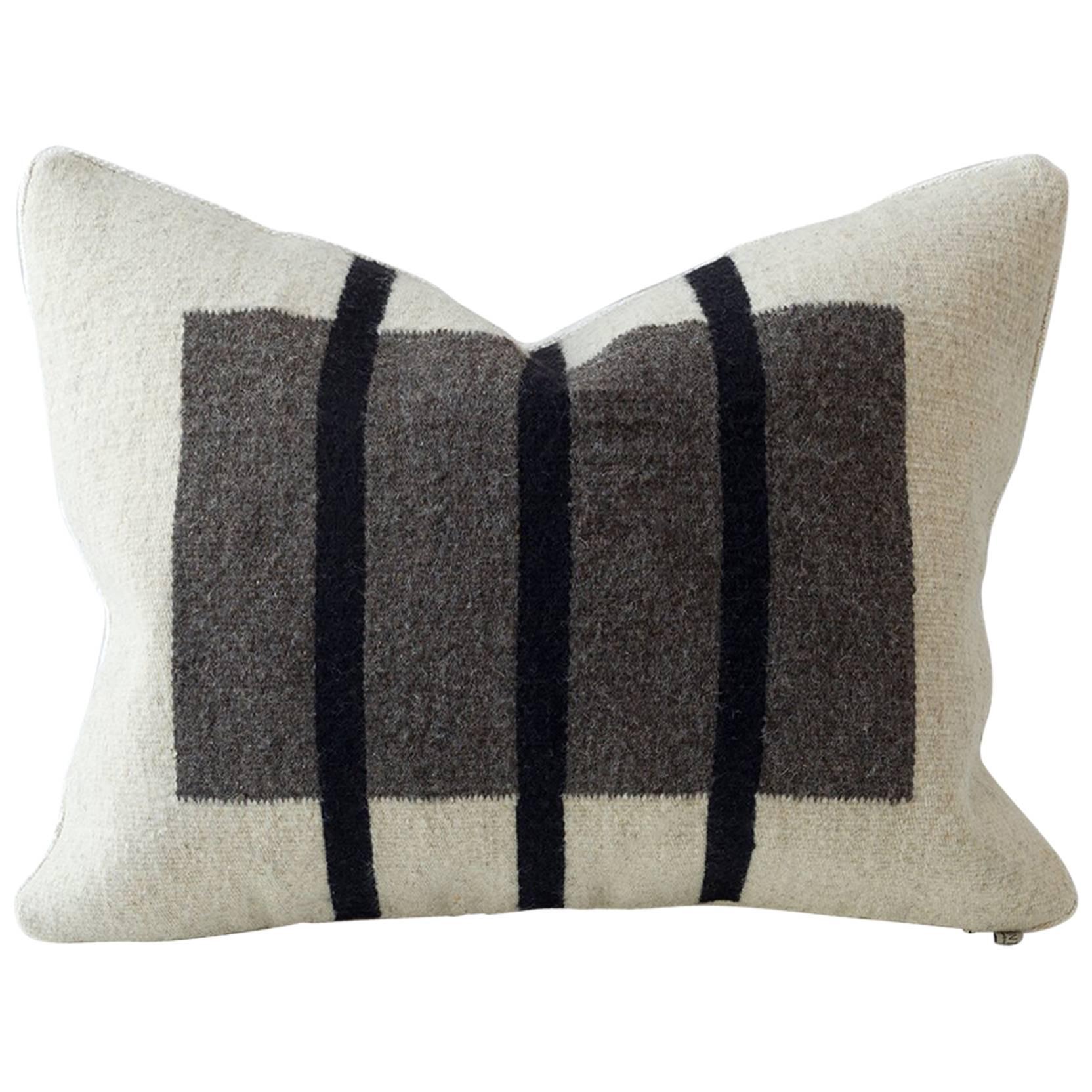 Vertical Stripe Flat-Weave Textile Cushion For Sale at 1stDibs