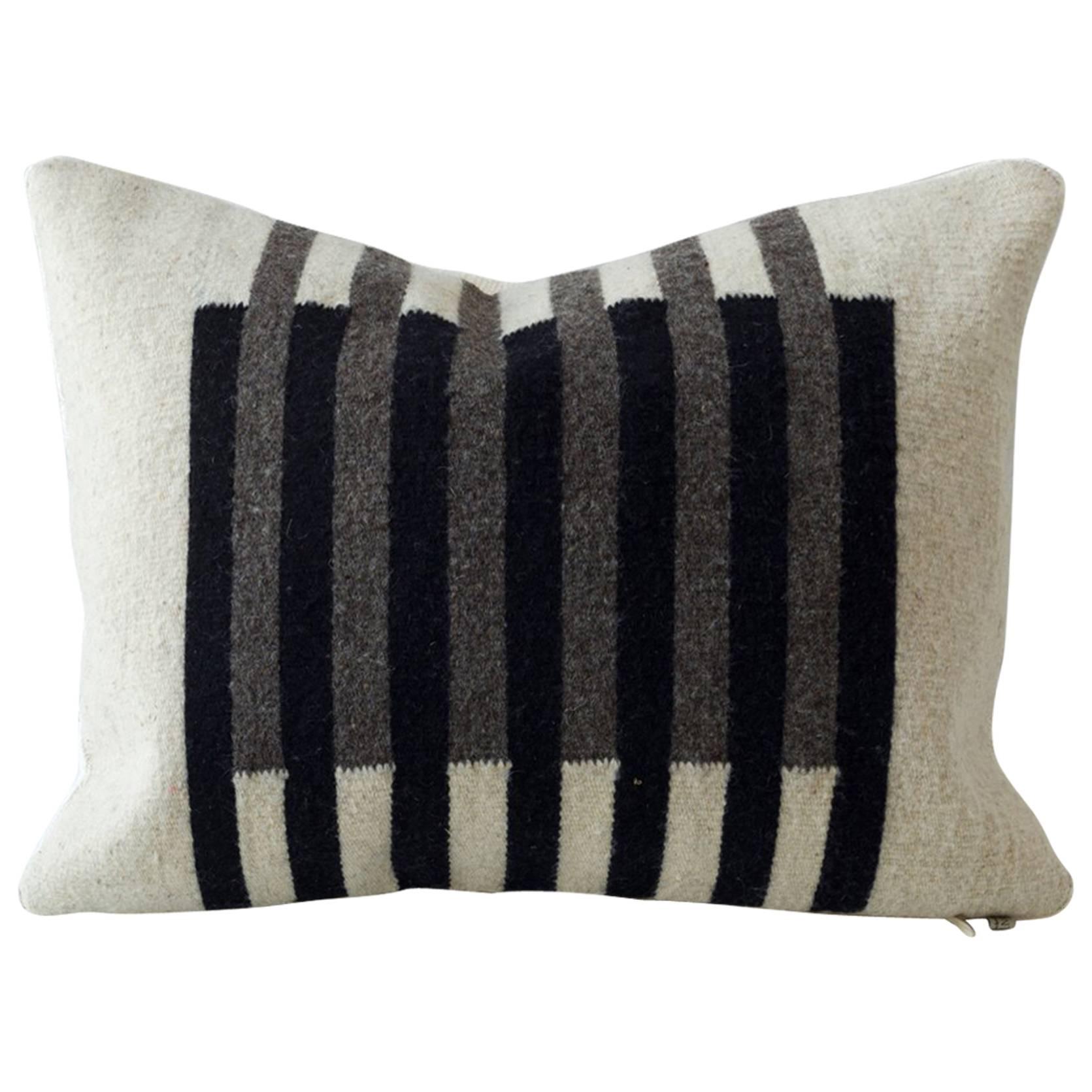 Vertical Stripe Flat-Weave Textile Cushion For Sale at 1stDibs