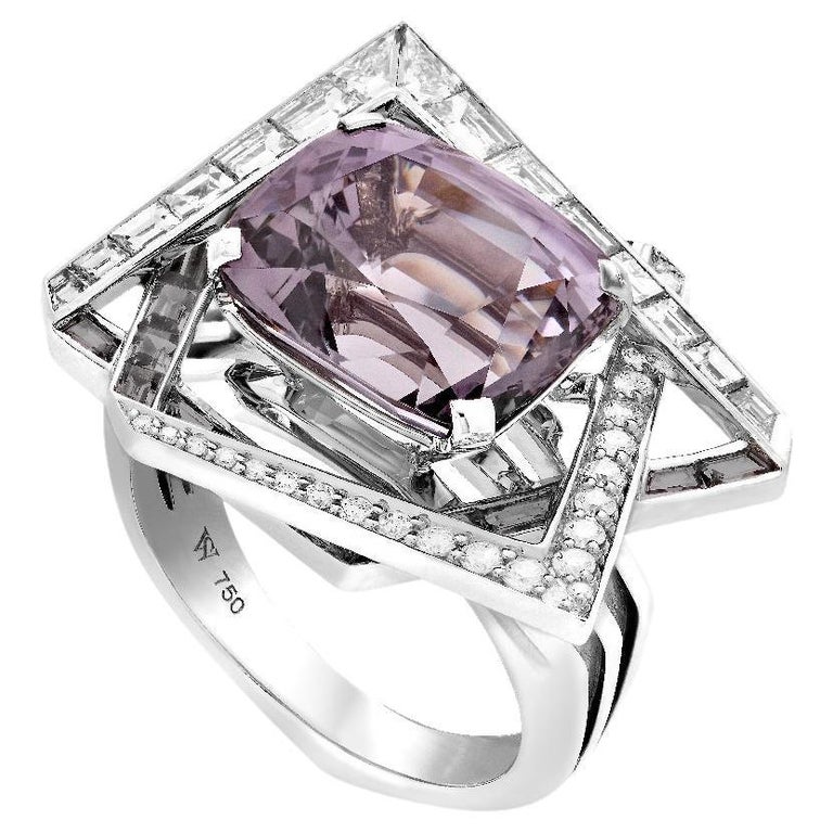 Vertigo '10.22ct Mauve Spinel' Lost Horizon White Gold Cocktail Ring ...