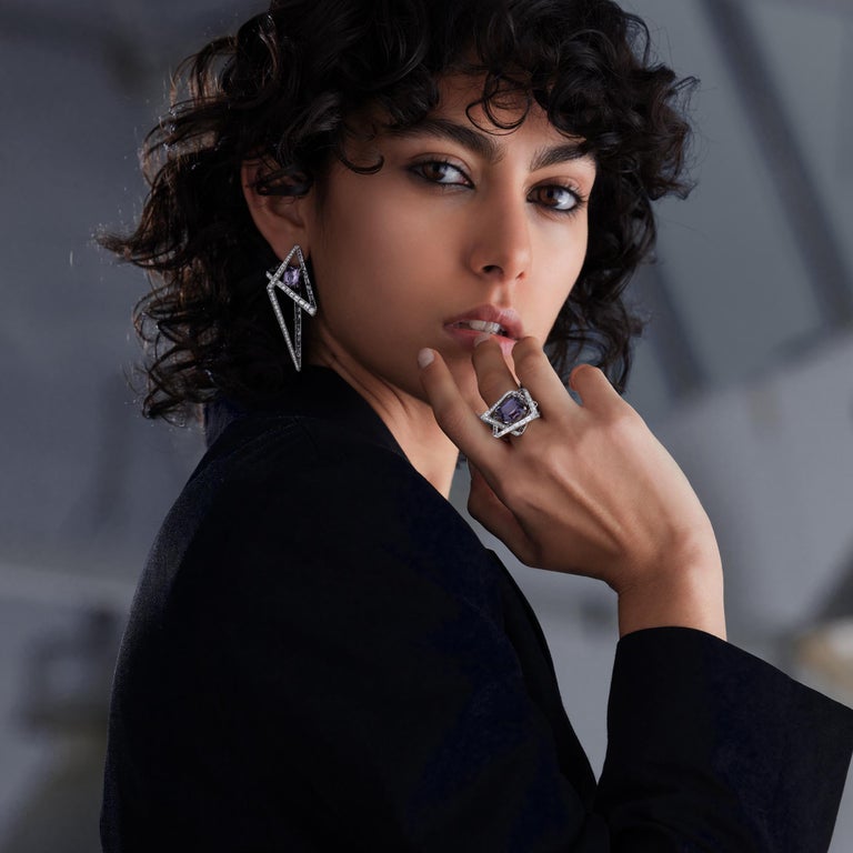 Vertigo '7.87ct Mauve Spinel' and White Diamond Lost Horizon White Gold ...