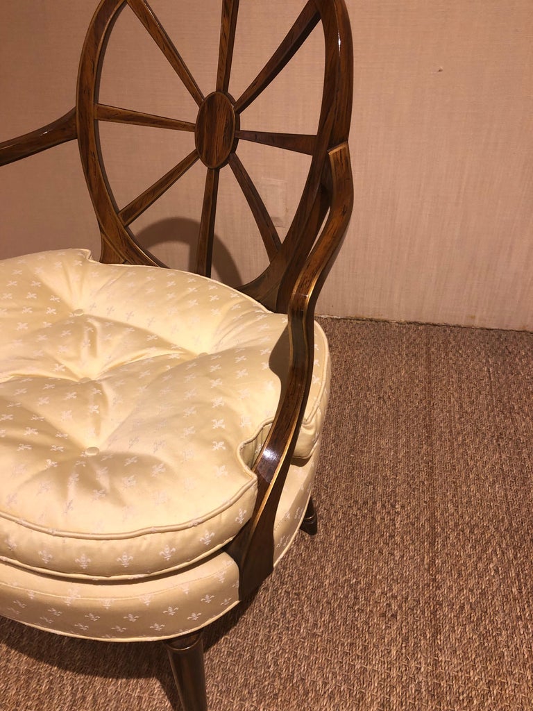 Very Attractive Faux Bois Wheelback Open Arm Chair For Sale at 1stDibs