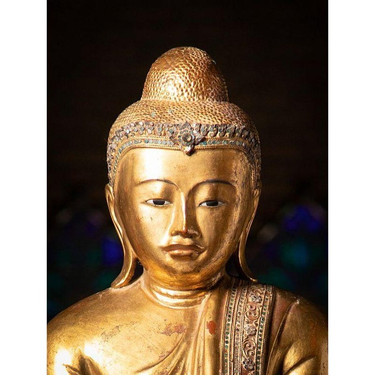 Very Beautiful Antique Wooden Mandalay Buddha Statue from Burma For ...