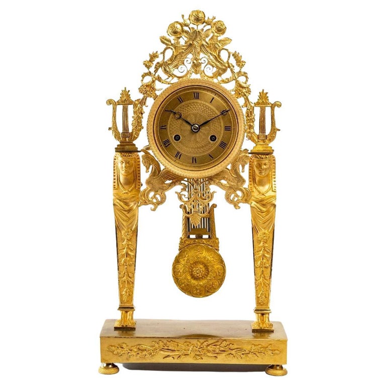 Very Beautiful Clock in Egypte Style For Sale at 1stDibs