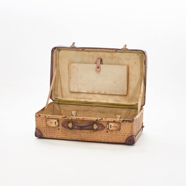 Very Charming Travel Suitcase in Woven Cane at 1stDibs | cane suitcase ...