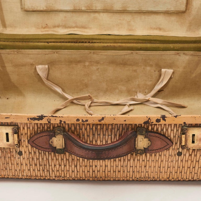 Very Charming Travel Suitcase in Woven Cane at 1stDibs | cane suitcase ...