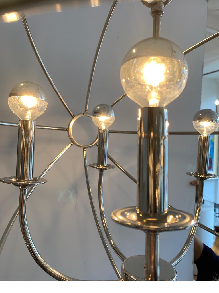 Very Chic Chrome Sphere Chandelier For Sale at 1stDibs