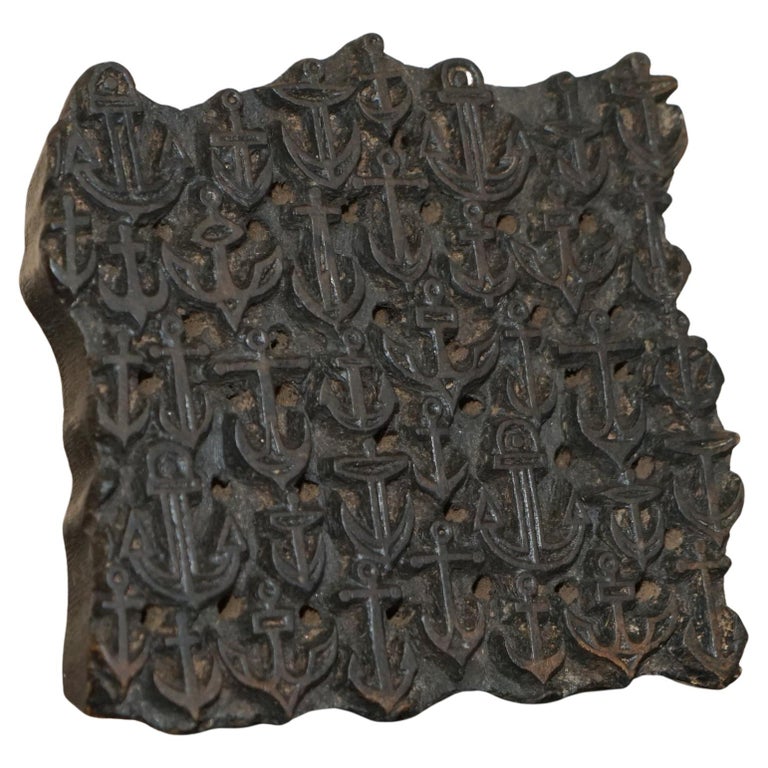 Very Collectable Nautical Antique Hand Carved Printing Block of Ships ...