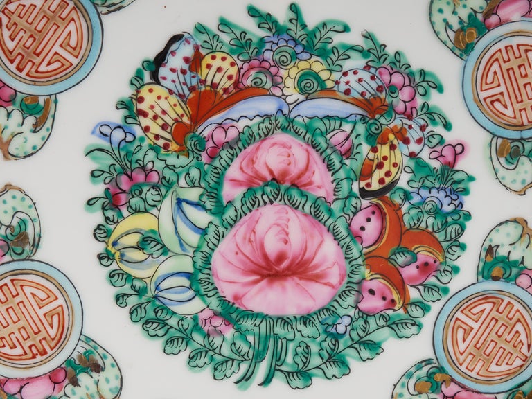 Very Colourful Set of Asian Porcelain Hand Painted Plates with ...