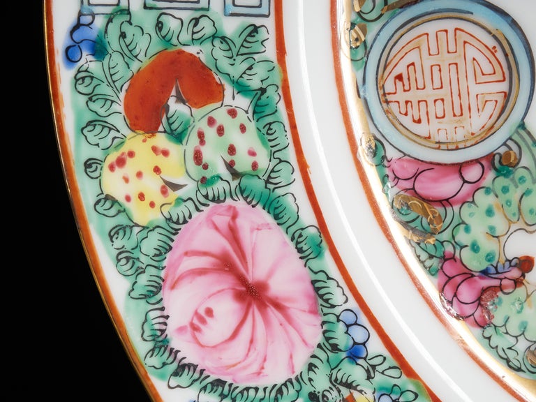 Very Colourful Set of Asian Porcelain Hand Painted Plates with ...