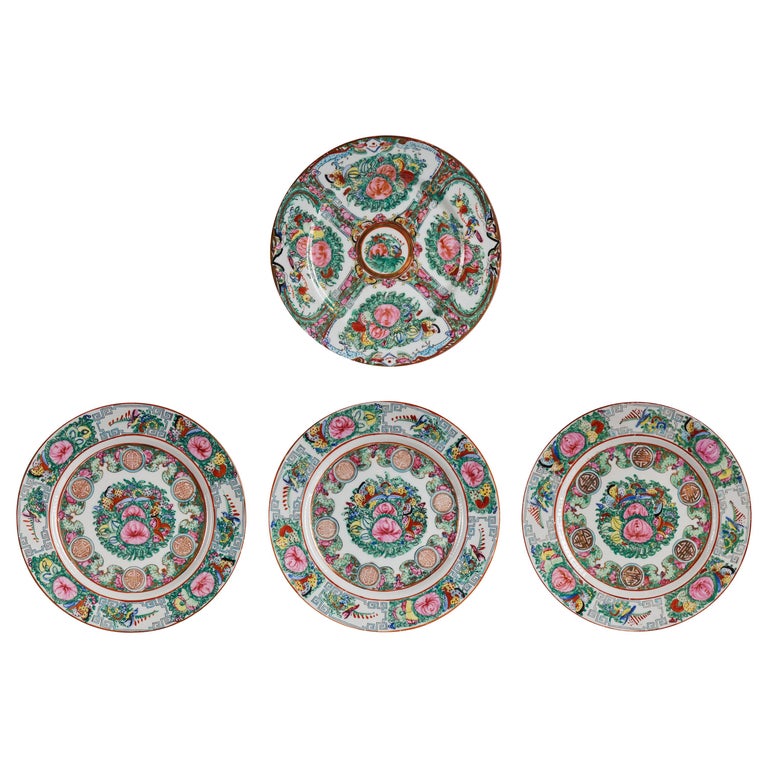 Very Colourful Set of Asian Porcelain Hand Painted Plates with ...