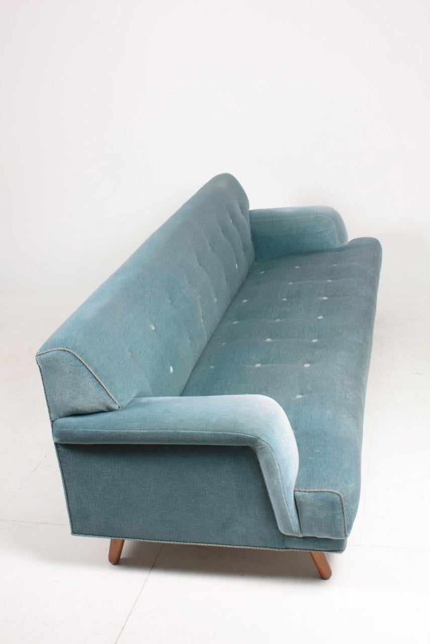 Very Comfortable Midcentury Sofa in Velvet, 1950s at 1stDibs