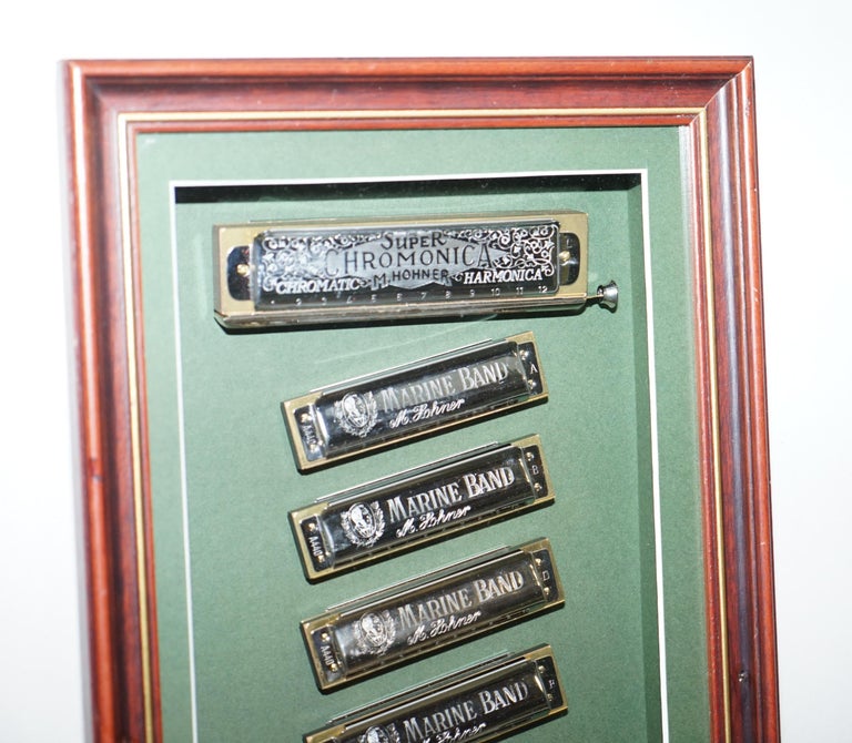 Very Cool Vintage Harmonicas Display Hohners Swan Mariane Band Chrome ...
