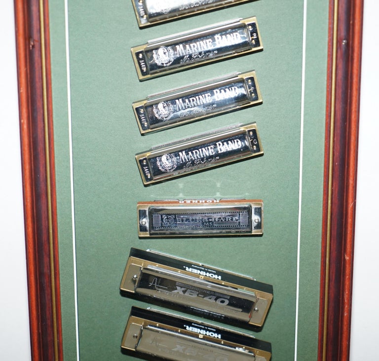 Very Cool Vintage Harmonicas Display Hohners Swan Mariane Band Chrome ...