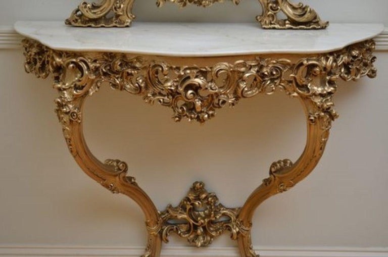Very Decorative 20th Century Console Table with Mirror For Sale at 1stDibs