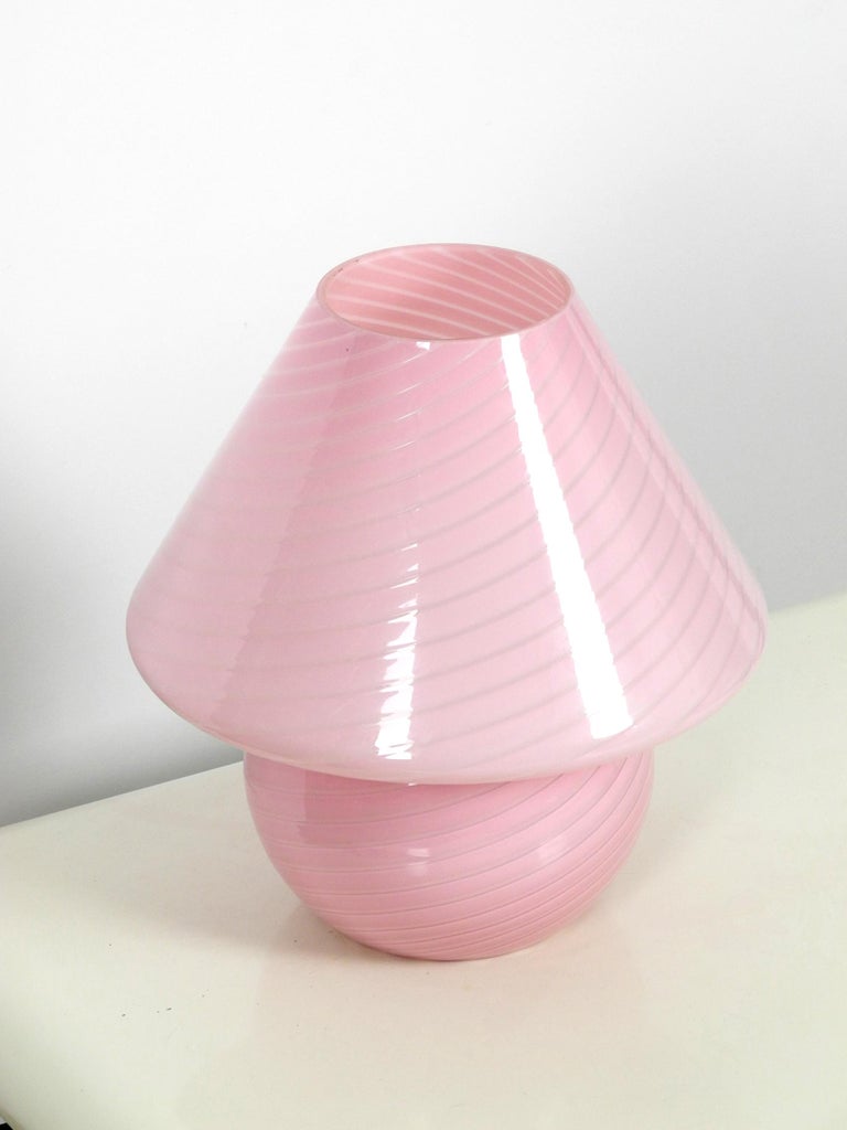 Very Elegant 1960s Large Vetri Murano Pink Glass Table Lamp Made in ...
