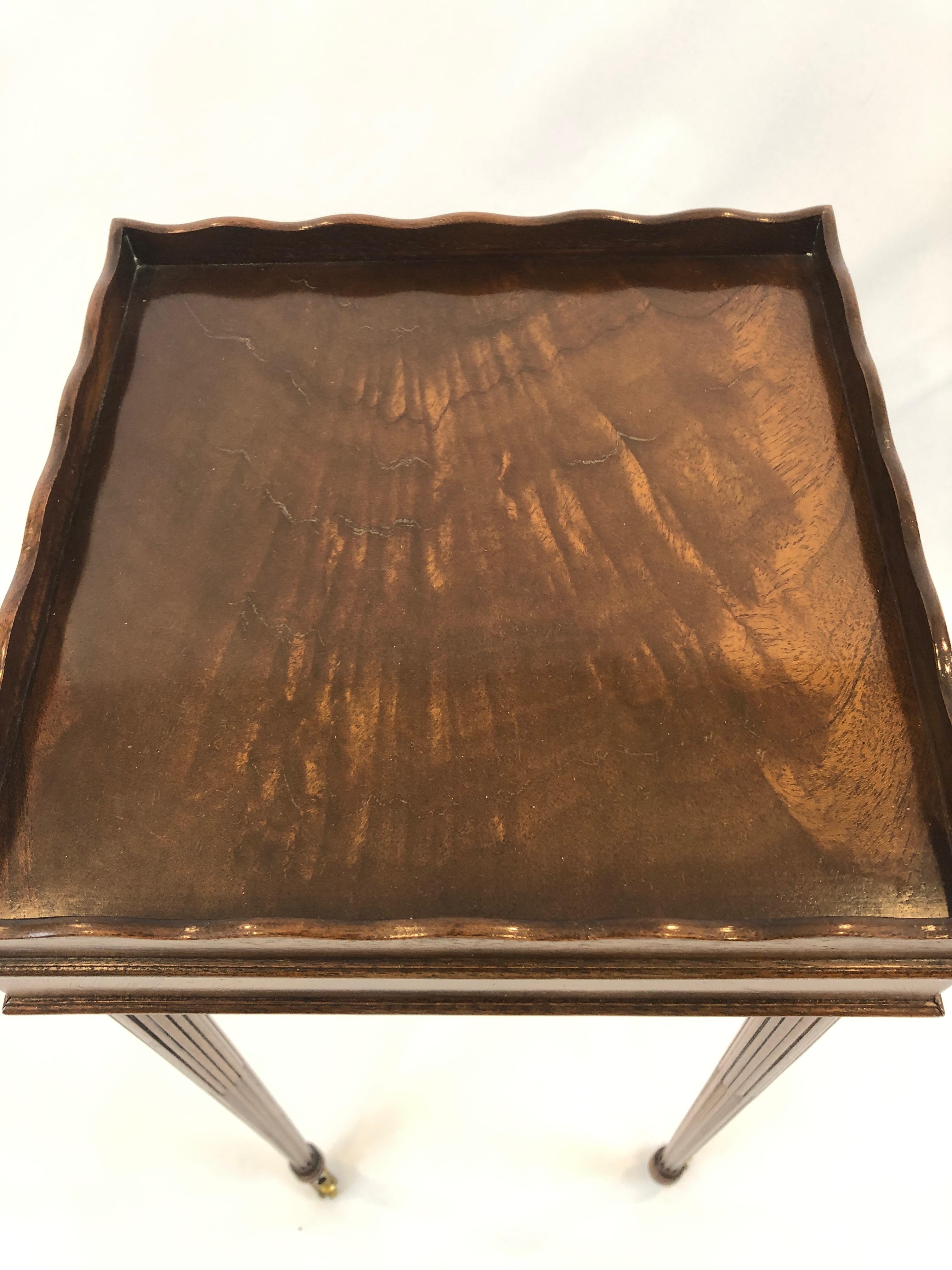 Very Elegant Baker Mahogany Small Square Side Table with Slide at ...