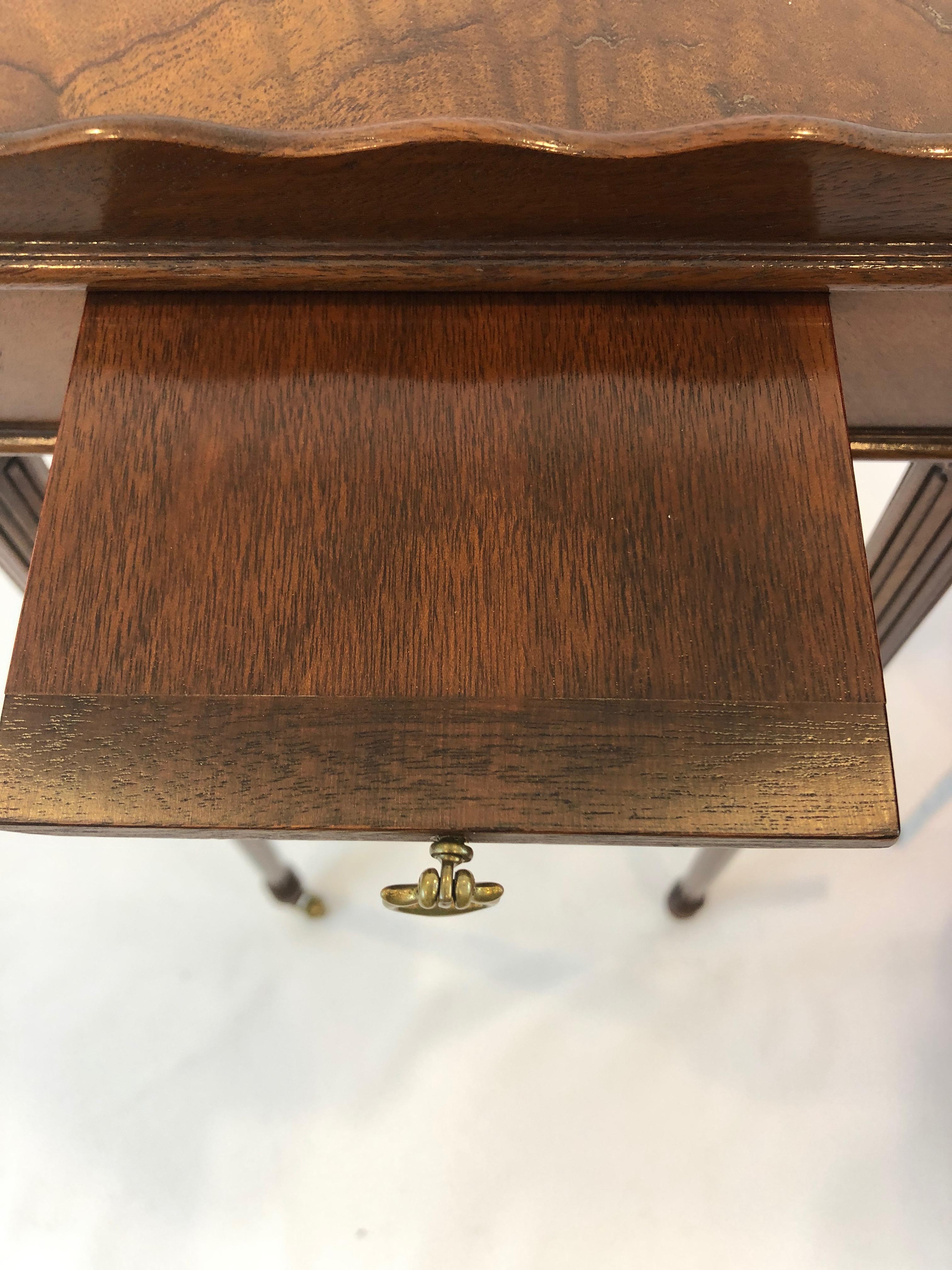 Very Elegant Baker Mahogany Small Square Side Table with Slide at ...