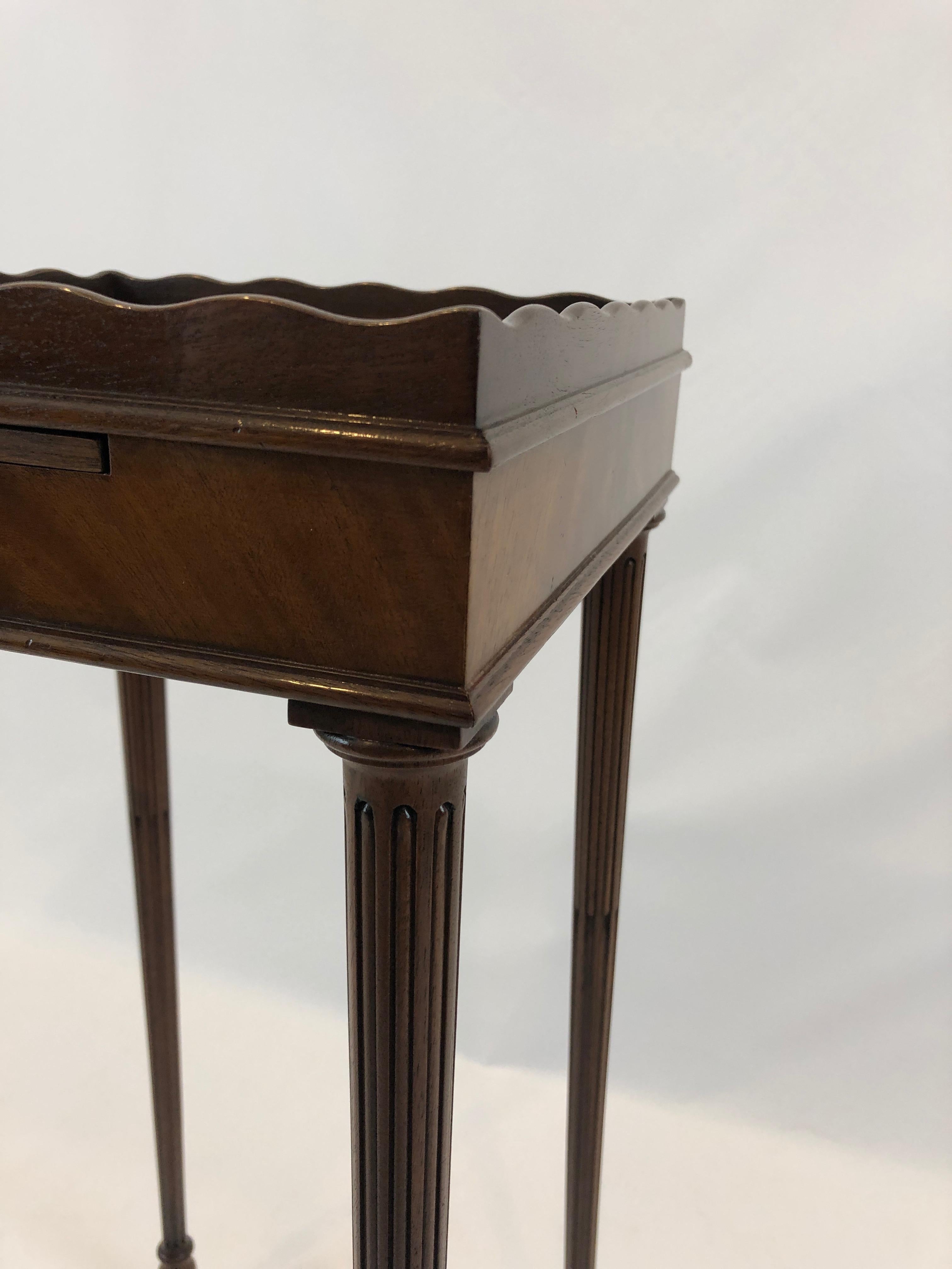 Very Elegant Baker Mahogany Small Square Side Table with Slide at ...