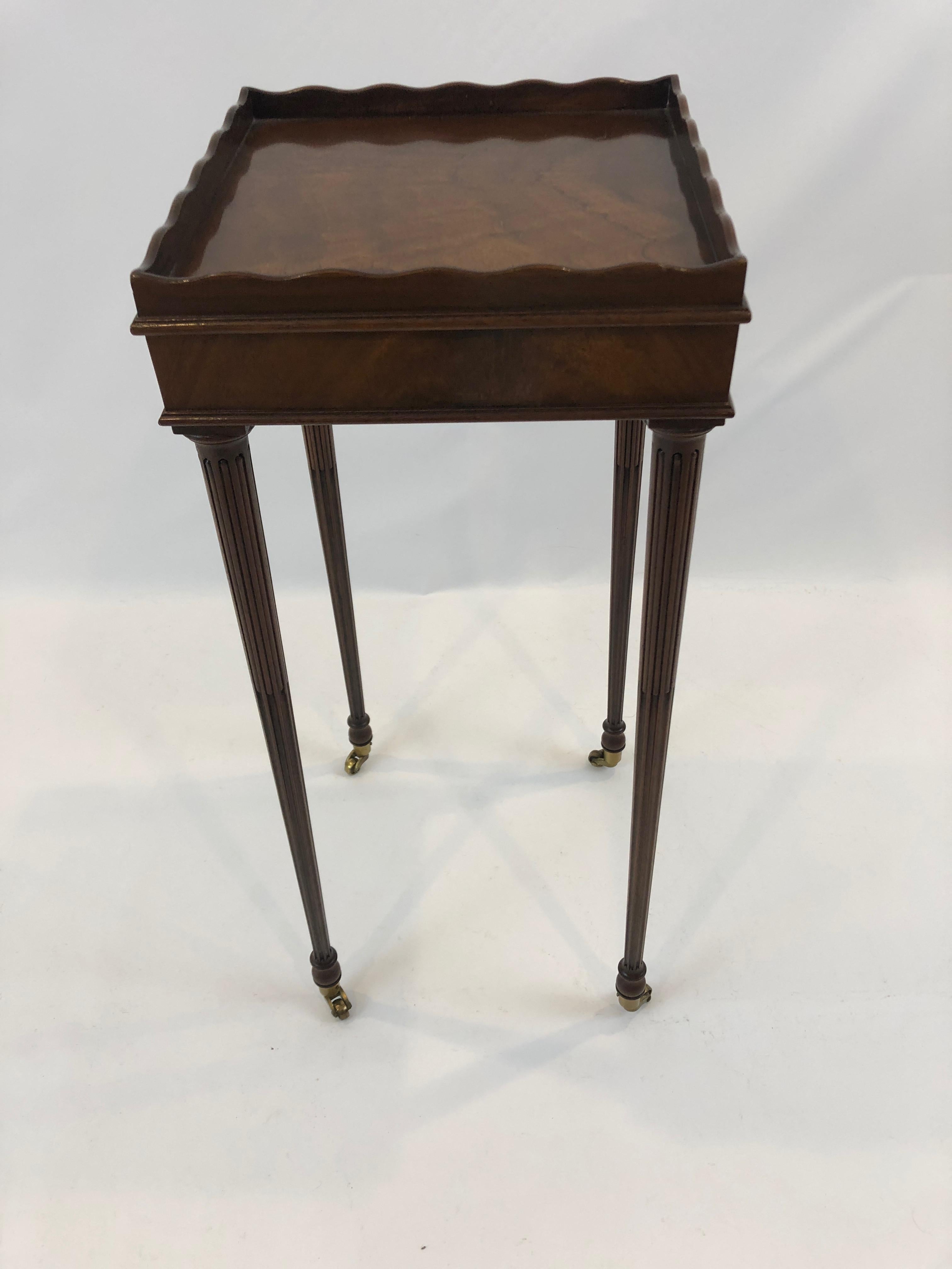 Very Elegant Baker Mahogany Small Square Side Table with Slide at ...