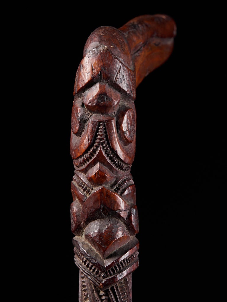 Very Elegant Tokotoko, Carved Maori Walking or Orators Stick For Sale ...