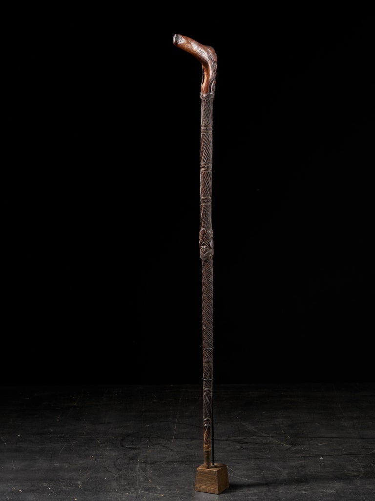 Very Elegant Tokotoko, Carved Maori Walking or Orators Stick For Sale ...