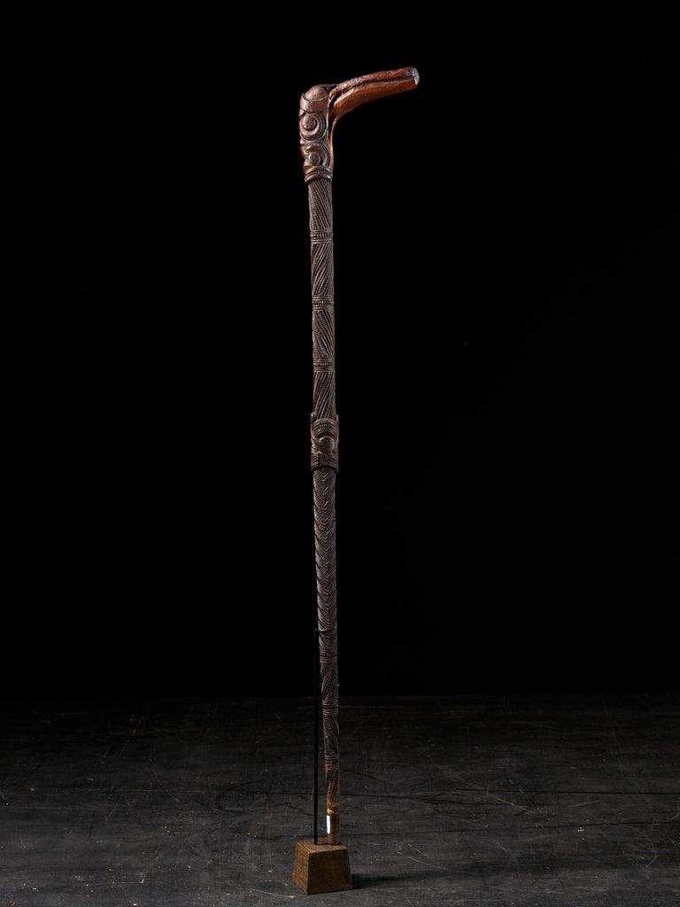 Very Elegant Tokotoko, Carved Maori Walking or Orators Stick For Sale ...
