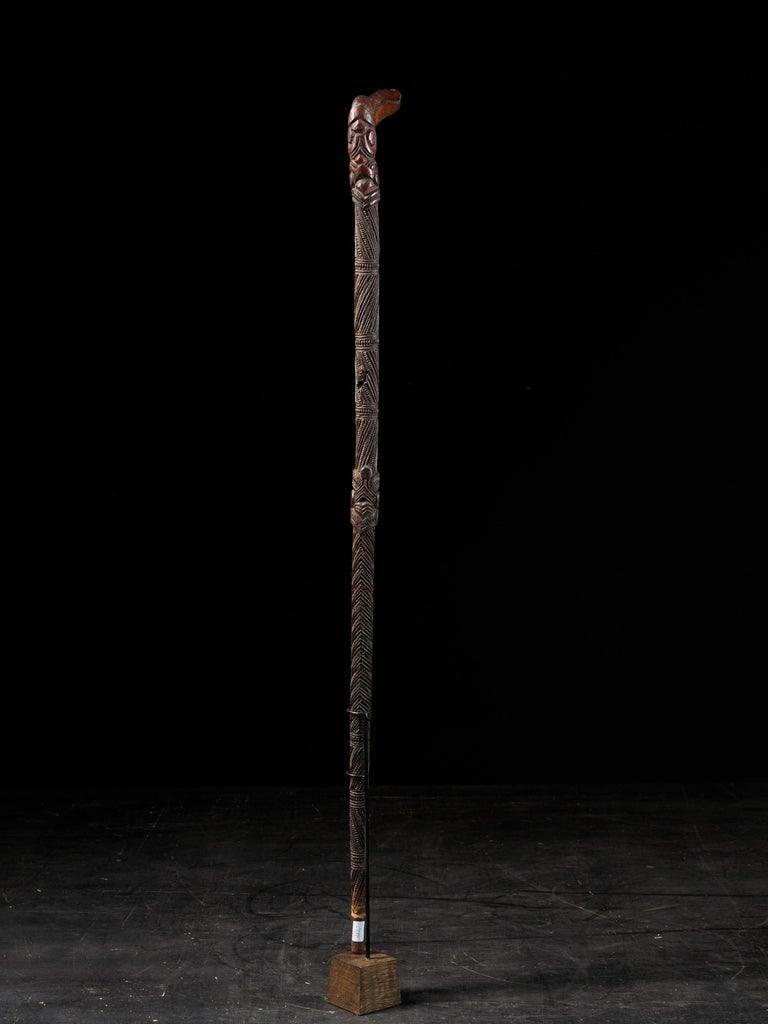 Very Elegant Tokotoko, Carved Maori Walking or Orators Stick For Sale ...