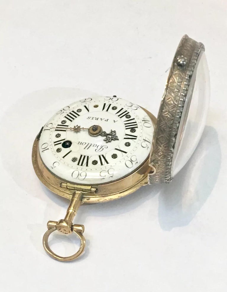 Very Fine 18 Karat Gold Diamond, Enamel Verge Pocket Watch at 1stDibs