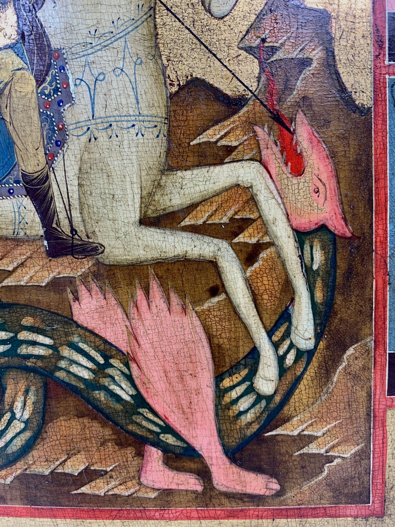 Very Fine Antique Russian Icon Saint George Slaying the Dragon, 19th ...
