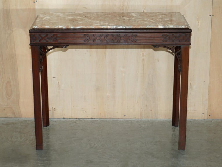 VERY FINE ANTIQUE THOMAS CHIPPENDALE CONSOLE TABLE WiTH ITALIAN MARBLE ...