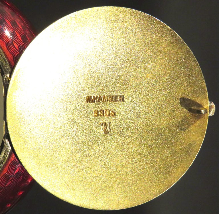 Very Fine Art Deco Silver and Guilloche Enamelled Pill Box by Marius ...
