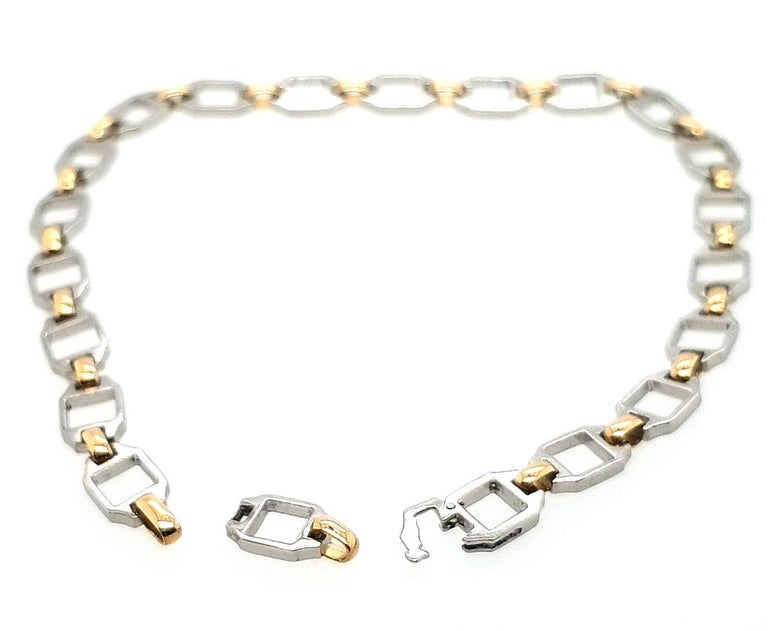 Very Fine Cartier Santos Gold or Stainless Steel Chain Bracelet at ...