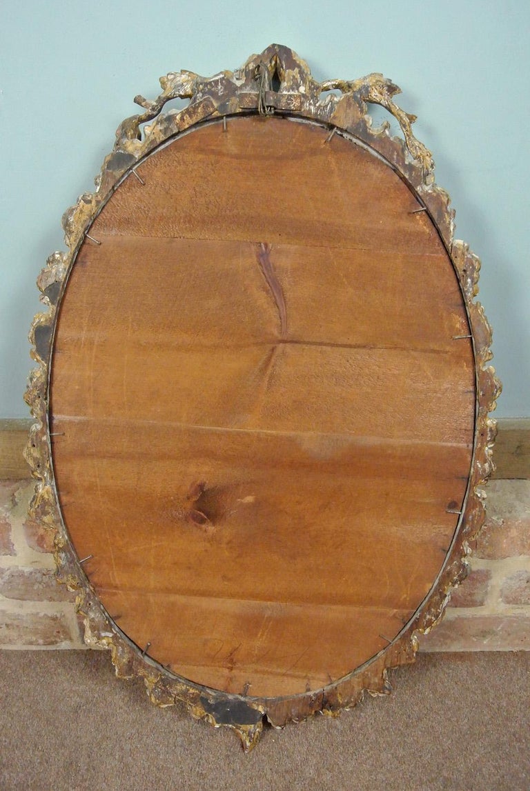 Very Fine Georgian Giltwood Oval Mirror c. 1760 For Sale at 1stDibs
