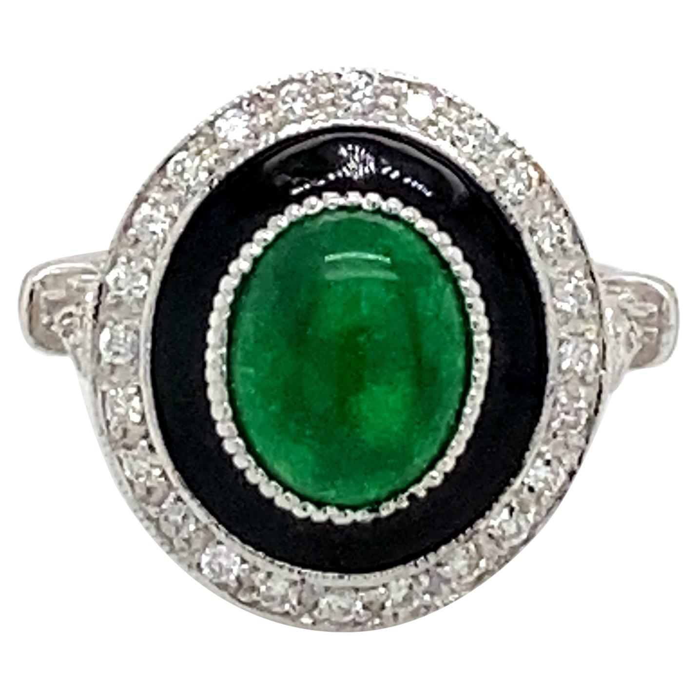 Natural Jade Diamond Ring at 1stDibs | jade and diamond ring, natural ...